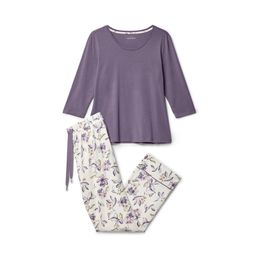 Tchibo - Pyjama-Set - Damen - Gr. S - lila/gebl&uuml;mt