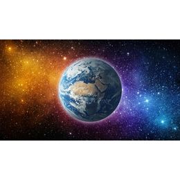 Fototapete papermoon "Planet gelb blau", bunt, B:4,5m L:2,8m, Vlies, Tapeten