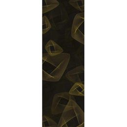 Fototapete ARCHITECTS PAPER "Golden Glow Dark", gelb (gelb, schwarz), B:1m L:2,8m, Vlies, Tapeten, Grafik Tapete Grafisch Schwarz Gold Fototapete Panel 1,00m x 2,80m
