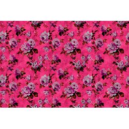 Livingwalls Fototapete LIVING WALLS "Walls by Patel Wild Roses 3", rosa, B:4m L:2,7m, Vlies, Tapeten, Vlies, Wand, Schr&auml;ge