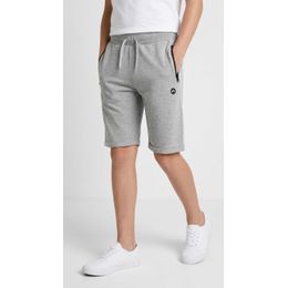 Sweatshorts name it "NKMVIMO SWE SHORTS BRU NOOS", Jungen, Gr. 110, N-Gr, grau (grau melange (blank)), Sweatware, Obermaterial: 60% Baumwolle, 40% Polyester, unifarben, regular fit kurz, Hosen Sweatshorts, Baumwollmischung, Umschlagsaum, Rei&szlig;verschlusstaschen
