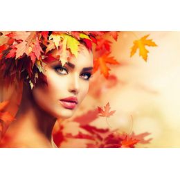 Fototapete papermoon "AUTUMN WOMAN", bunt, B:4,5m L:2,8m, Vlies, Tapeten