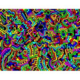 Fototapete papermoon "Bunte Zusammenfassungen", bunt, B:4,5m L:2,8m, Vlies, Tapeten