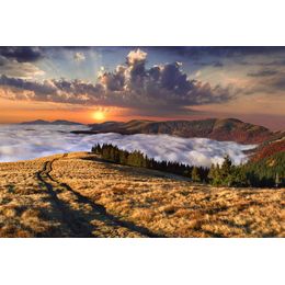 Fototapete papermoon "Landschaft mit Bergen", bunt, B:4m L:2,6m, Vlies, Tapeten
