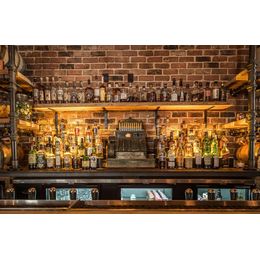 Fototapete papermoon "Vintage Prohibition Bar", bunt, B:5m L:2,8m, Vlies, Tapeten