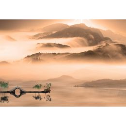 Fototapete papermoon "See Landschaft", bunt, B:3,5m L:2,6m, Vlies, Tapeten