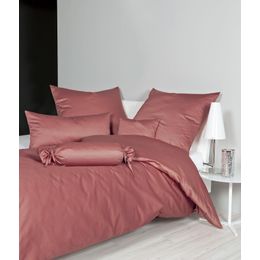 Bettw&auml;sche Janine "Colors", rot (marsala), B/L: 240cm x 220cm, 1 Stk., 2 Stk., Mako-Satin, B/L: 80cm x 80cm & 80cm x 80cm, 3 Stk., Mako-Satin, Obermaterial: 100% Baumwolle, Bettw&auml;sche, Bettw&auml;sche, feinf&auml;dige uni Bettw&auml;sche f&uuml;r alle Jahreszeiten, Markenrei&szlig;verschluss