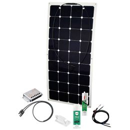 Solaranlage Phaesun "Energy Generation Kit, Flex Rise 130 W", blau (dunkelblau), Solarmodule