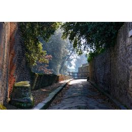 Fototapete papermoon "Alte Stra&szlig;e", bunt, B:4,5m L:2,8m, Vlies, Tapeten