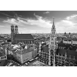Fototapete papermoon "Paris Schwarz & Wei&szlig;", schwarz (schwarz, wei&szlig;), B:4m L:2,6m, Vlies, Tapeten