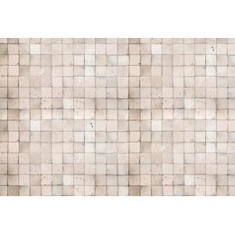 Fototapete ARCHITECTS PAPER "Old Tiles White", beige (beige, creme, wei&szlig;), B:4m L:2,7m, Vlies, Tapeten, Vlies, Wand, Schr&auml;ge