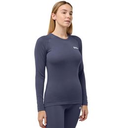 Langarmshirt Jack Wolfskin "INFINITE WARM LS W", Damen, Gr. L (42/44), grau (graphite), Obermaterial: 92% Polyester, 8% sonstige Fasern, Shirts Langarmshirt