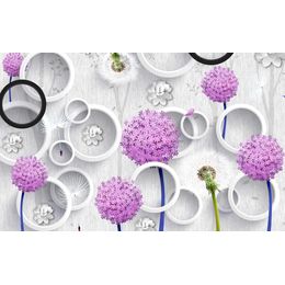 Fototapete papermoon "Muster mit Blumen", bunt, B:4,5m L:2,8m, Vlies, Tapeten