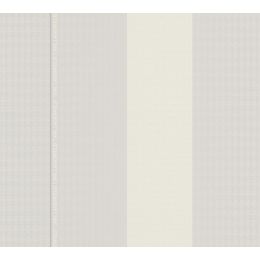 Vliestapete ARCHITECTS PAPER "Ribbon", grau (wei&szlig; grau), B:0,53m L:10,05m, Vinyl, Vlies, Tapeten, Streifentapete Tapete Designer Tapeten Wohnzimmer Schlafzimmer K&uuml;che