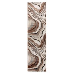Teppich Kayoom "Firenze 486", terra, B:80cm H:22mm L:300cm, Polypropylen, Teppiche, Teppich, Kurzflor, Modernes Muster, Fu&szlig;bodenheizungsgeeignet, Wohnzimmer