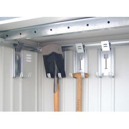 Wandhalterung BioHort "f&uuml;r Ger&auml;te passend zu Ger&auml;tehaus, Ger&auml;teschrank", silber, B:13cm H:30cm T:9,5cm, Stahl, Ger&auml;tehalterungen, 4-Stk.-Packung