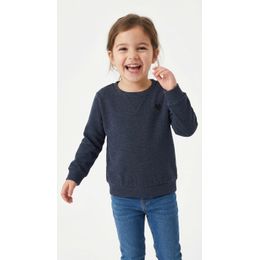Sweatshirt name it "NMFVIMA LS SWEAT BRU NOOS", M&auml;dchen, Gr. 86, schwarz sapphire (blank), angeraute Sweatware, Obermaterial: 60% Baumwolle, 40% Polyester, meliert, unifarben, Basic normal, Rundhals, Rippb&uuml;ndchen, Sweatshirts Sweatshirt