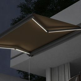 Kassettenmarkise Curve LED | 4 x 3 m, anthrazit, Stoff: mokka, Uni