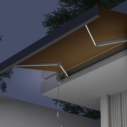 Kassettenmarkise Quadris LED | 4,45 x 3,5 m, anthrazit, Stoff: toffee, Uni | paramondo Markise