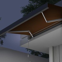 Kassettenmarkise Quadris LED | 4,95 x 3,5 m, anthrazit, Stoff: mokka, Uni | paramondo Markise