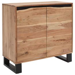Livetastic Sideboard, Schwarz, Akazie, Holz, Metall, Akazie, Holz, 1 F&auml;cher, 85x80x40 cm, stehend, Holzm&ouml;bel, Kleinm&ouml;bel Holz, Holzkommoden, Sideboards Holz