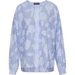 WHITE LABEL Weite Streifenbluse Bleu/Wei&szlig; (Gr&ouml;&szlig;e: 36)