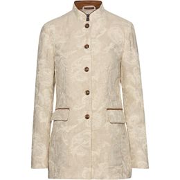 WHITE LABEL Bestickter Jacquard-Gehrock Ecru/Braun (Gr&ouml;&szlig;e: 40)