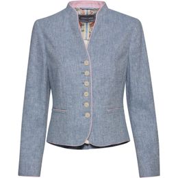 WHITE LABEL Kurze Fischgrat-Jacke Bleu/Ros&eacute; (Gr&ouml;&szlig;e: 36)