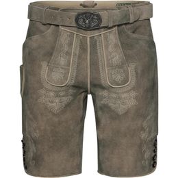 Country Line Kurze Lederhose mit G&uuml;rtel Beige (Gr&ouml;&szlig;e: 50)