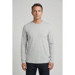 Langarmshirt Jockey "American T-Shirt", Damen, Gr. M, grau (light erdgrau), Jersey, Obermaterial: 100% Baumwolle, meliert, unifarben, bequem h&uuml;ftbedeckend, Rundhals, Shirts Langarmshirt, lockere Passform, lange &Auml;rmel, Cotton, weich
