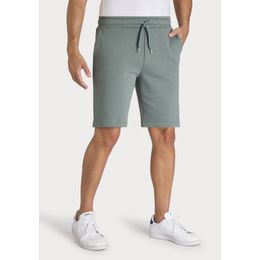 John Devin Herren Sweatshorts "- kurze Hose aus innen angerauter Sweatware", Gr. S, gr&uuml;n, angeraute Sweatware, Obermaterial: 60% Baumwolle, 40%