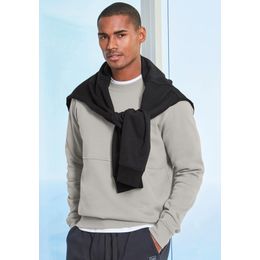 Sweatshirt John Devin "- Pullover mit modischen Teilungsn&auml;hten", Herren, Gr. 3XL (64/66), grau, angeraute Sweatware, Obermaterial: 60% Baumwolle, 40% Polyester, unifarben, regular fit normal, Rundhals, angesetztes B&uuml;ndchen, Sweatshirts Sweatshirt, Langarm, Sweatshirt mit Rundhals, Baumwollmischung