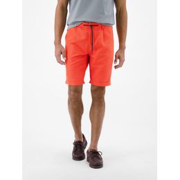 Chinoshorts Lerros "Chino-Shorts aus Baumwoll-Leinen-Mischgewebe", Herren, Gr. 31, vivid rot, 80% Baumwolle, 20% Leinen, Hosen Chinoshorts, Chino Hose Herren kurz, Tunnelzugbund und G&uuml;rtelschlaufen, 4 Taschen