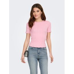 Kurzarmshirt Only "ONLTENNA O-NECK S/S TOP JRS NOOS", Damen, Gr. L, romance rose, Jersey, Obermaterial: 50% Baumwolle, 50% Polyester, unifarben, regular fit normal, Rundhals, Shirts