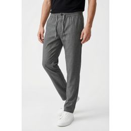 Schlupfhose Selected "SLH196-STRAIGHT ROBERT STRING PANT NOOS", Damen, Gr. M, N-Gr, grau melange, Web, Obermaterial: 67% Polyester, 29% Viskose, 4% Elasthan, meliert, straight fit lang, Hosen Schlupfhose, Materialmix, gerade geschnitten