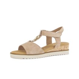 Riemchensandale Gabor "Riemchensandale", Damen, Gr. 37, beige, Schuhe Riemchensandale
