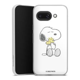 DeinDesign Google Pixel 9a Handy Slim Case Silikon Handyh&uuml;lle transparent H&uuml;lle extra d&uuml;nn Snoopy Love Peanuts Silikon Slim Case