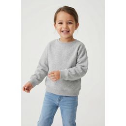 Sweatshirt KIDS Only "KOGSWEAT L/S CREW OVERSIZE SWT NOOS", M&auml;dchen, Gr. 110/116, grau (light grau melange), Sweatware, Obermaterial: 60% Baumwolle, 40% Polyester, meliert, unifarben, Basic, loose fit h&uuml;ftlang, Rundhals, Rippb&uuml;ndchen, Sweatshirts Sweatshirt