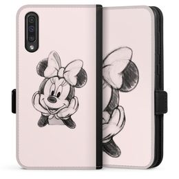 DeinDesign Galaxy A50 Handy Klapph&uuml;lle Handyh&uuml;lle aus Kunst Leder schwarz Flip Case Official Licensed Product Disney Minnie Mouse Sideflip mit Lasche