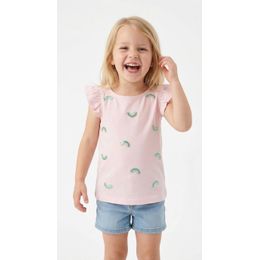 T-Shirt Blue Seven, M&auml;dchen, Gr. 122, rosa, Single Jersey, Obermaterial: 100% Baumwolle, bedruckt, unifarben, Basic normal, Rundhals, Shirts T-Shirt