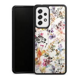 DeinDesign Galaxy A53 5G Handy Gallery Case Handyh&uuml;lle 9H Geh&auml;rtetes Glas R&uuml;ckseite H&uuml;lle Pastel Flower Muster Gallery Case