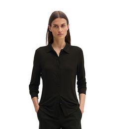 Marc O'Polo Blusenshirt MARC O'POLO "aus LENZING&trade; ECOVERO&trade;", Damen, Gr. S, schwarz, Obermaterial: 94% Viskose, 6% Elasthan, unifarben, regular fit, B&uuml;ndchen, Shirts Blusenshirt