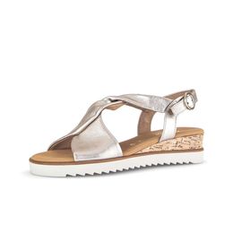 Keilsandalette Gabor "Keilsandalette", Damen, Gr. 42,5, gold, Schuhe
