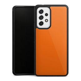 DeinDesign Galaxy A53 5G Handy Gallery Case Handyh&uuml;lle 9H Geh&auml;rtetes Glas R&uuml;ckseite H&uuml;lle Orange Colour Unicoloured Gallery Case
