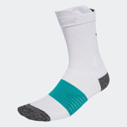Funktionssocken adidas Performance "RUNXBOOST, 1 PAAR", Herren, Gr. M (40/42), wei&szlig; (wei&szlig;, pure teal), Obermaterial: 68% Polyamid, 27% Polyester, 5% Elasthan, Socken