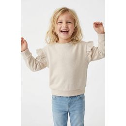 Sweatshirt name it "NMFTILDE LS NREG SWE UNB PB", M&auml;dchen, Gr. 122/128, tender touch, Sweatware, Obermaterial: 80% Baumwolle, 20% metallisierte Fasern, unifarben, normal normal, Rundhals, Rippb&uuml;ndchen, Sweatshirts Sweatshirt