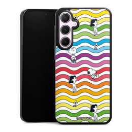 DeinDesign Galaxy A55 5G Handy Slim Case extra d&uuml;nn Silikon Handyh&uuml;lle schwarz H&uuml;lle Snoopy Muster Peanuts Silikon Slim Case
