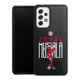 DeinDesign Galaxy A53 5G Handy Gallery Case Handyh&uuml;lle 9H Geh&auml;rtetes Glas R&uuml;ckseite H&uuml;lle Fc Bayern M&uuml;nchen Jamal Musiala Official Licensed Product Gallery Case