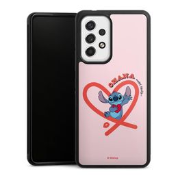 DeinDesign Galaxy A53 5G Handy Gallery Case Handyh&uuml;lle 9H Geh&auml;rtetes Glas R&uuml;ckseite H&uuml;lle Heart Lilo & Stitch Disney Gallery Case
