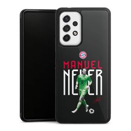 DeinDesign Galaxy A53 5G Handy Gallery Case Handyh&uuml;lle 9H Geh&auml;rtetes Glas R&uuml;ckseite H&uuml;lle Fc Bayern M&uuml;nchen Manuel Neuer Official Licensed Product Gallery Case